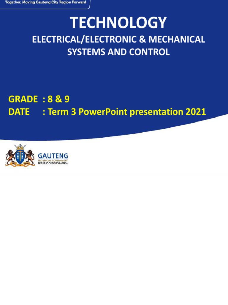 Technology Term 3 PowerPoint Presentation | PDF | Series And Parallel Circuits | Lever