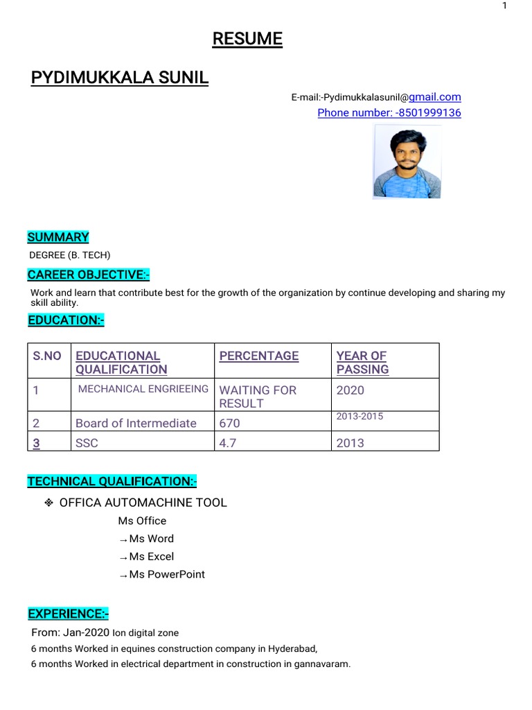 Sunil Resume | PDF