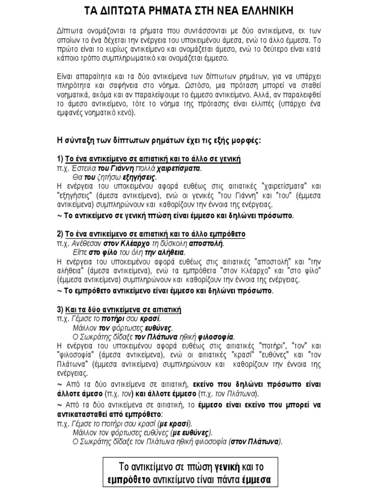 ΤΑ ΔΙΠΤΩΤΑ ΡΗΜΑΤΑ ΣΤΗ ΝΕΑ ΕΛΛΗΝΙΚΗ | PDF