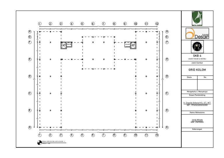 Denah Grid Kolom Lantai Dasar | PDF