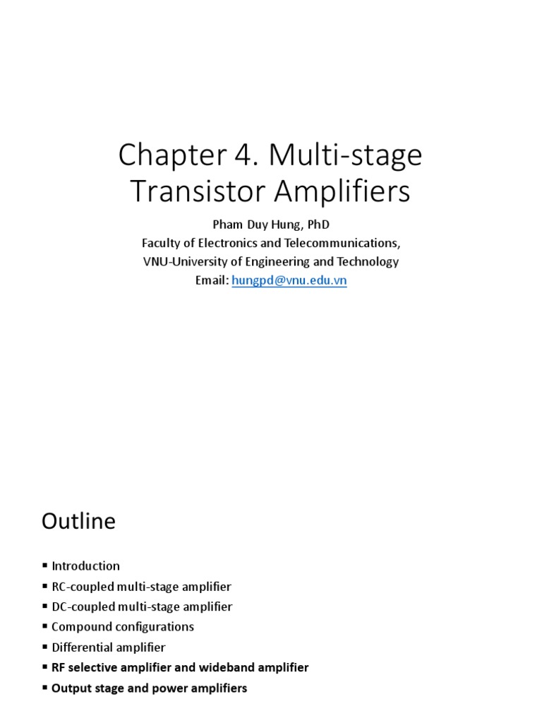 Chapter 4. Multi-Stage Amplifiers | PDF | Amplifier | Electronics