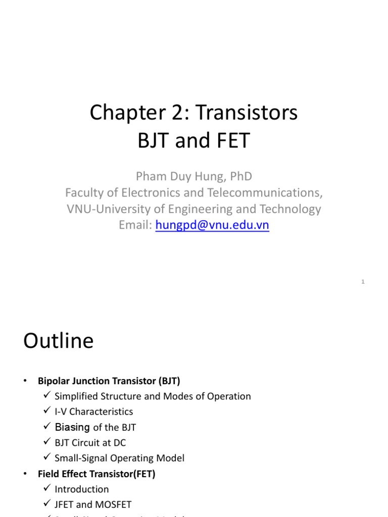 Chapter 2. Transistors | PDF | Field Effect Transistor | Bipolar ...