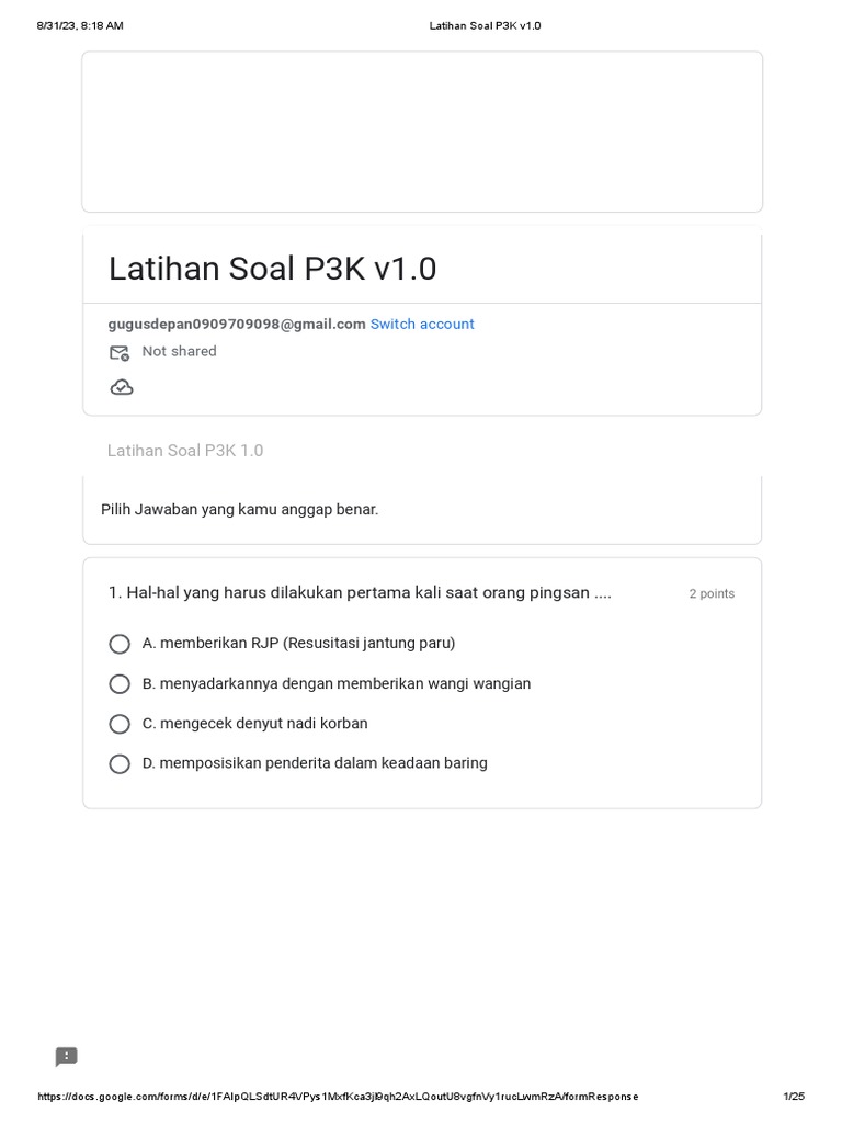 Latihan Soal P3K v1.0 | PDF