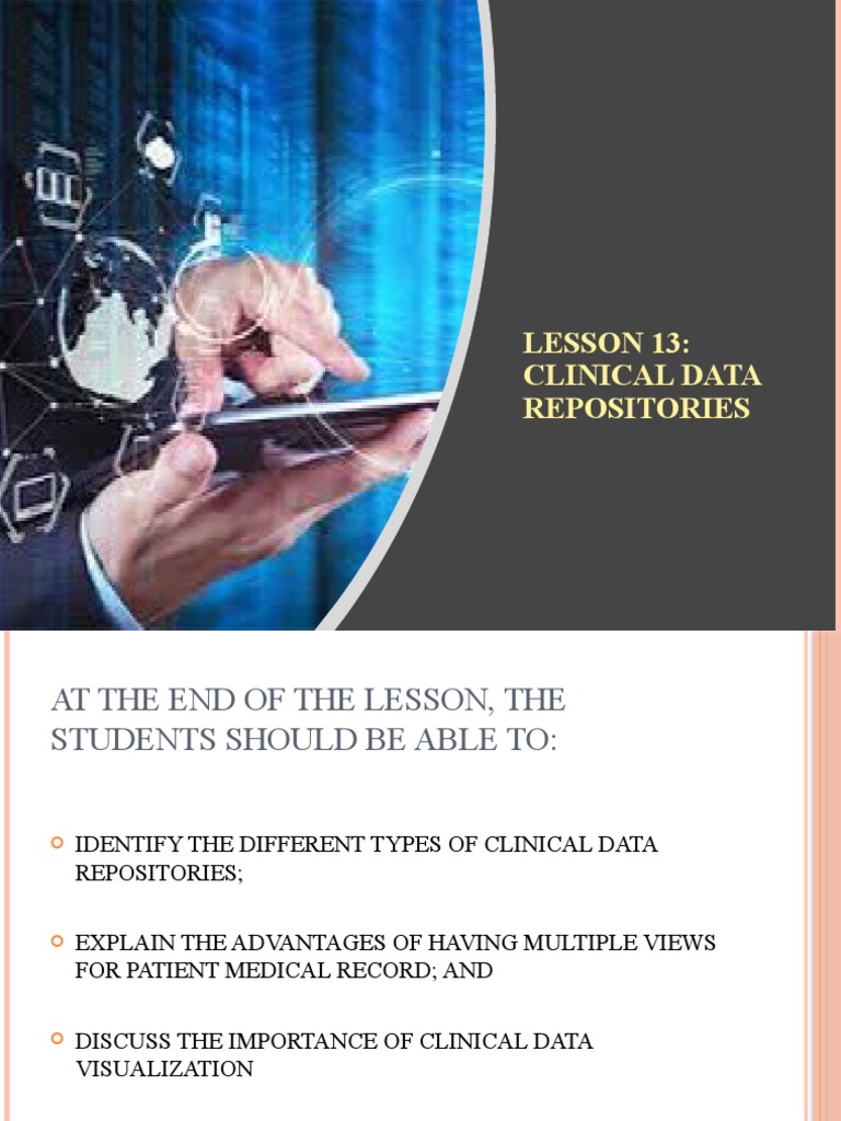 LESSON-13 Clinical Data Repositories | PDF | Data | Information
