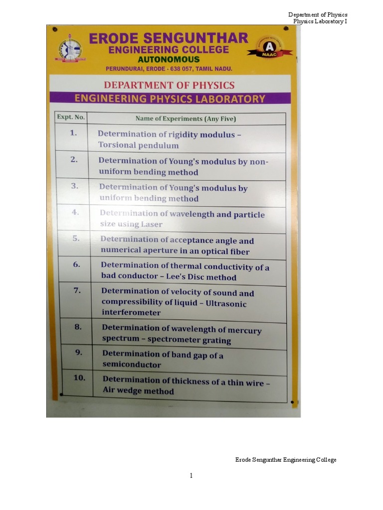 Esec Phy Lab Manual Final | PDF | Diffraction | Optical Fiber