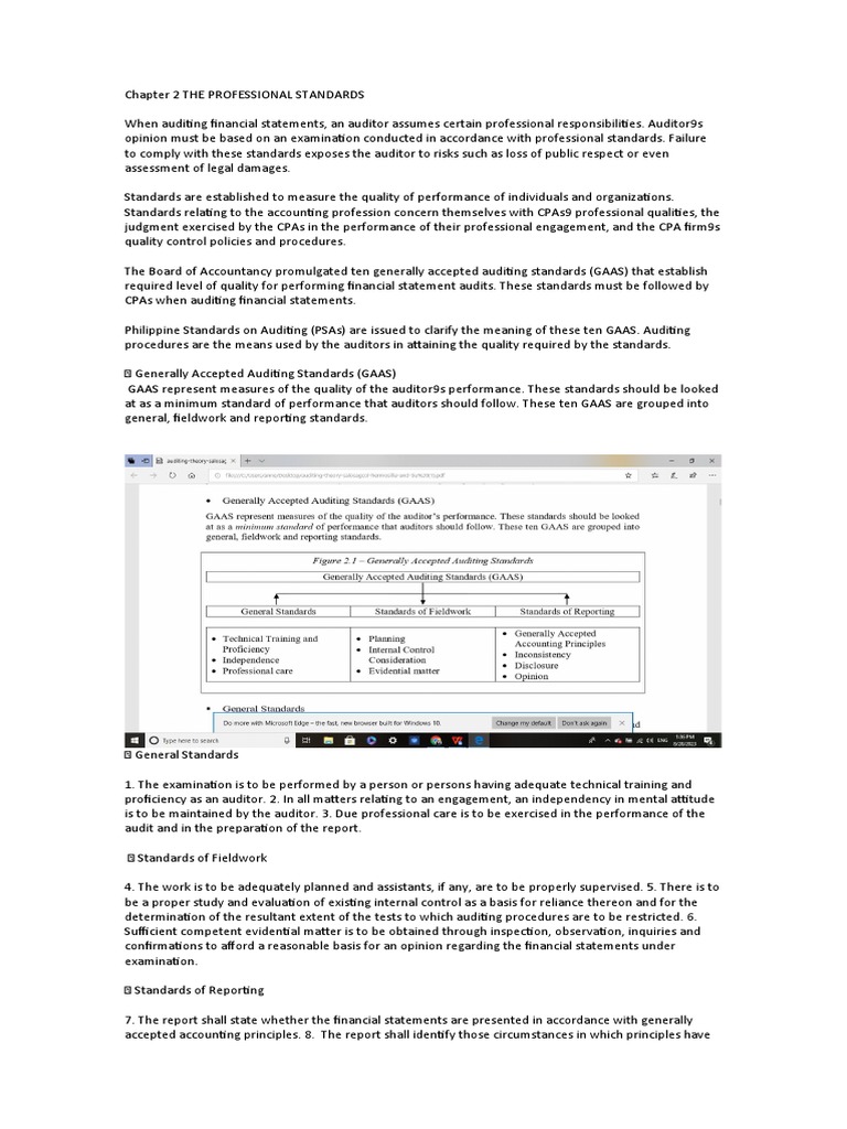 Chapter 2 THE PROFESSIONAL STANDARDS | PDF | Audit | Certified Public ...