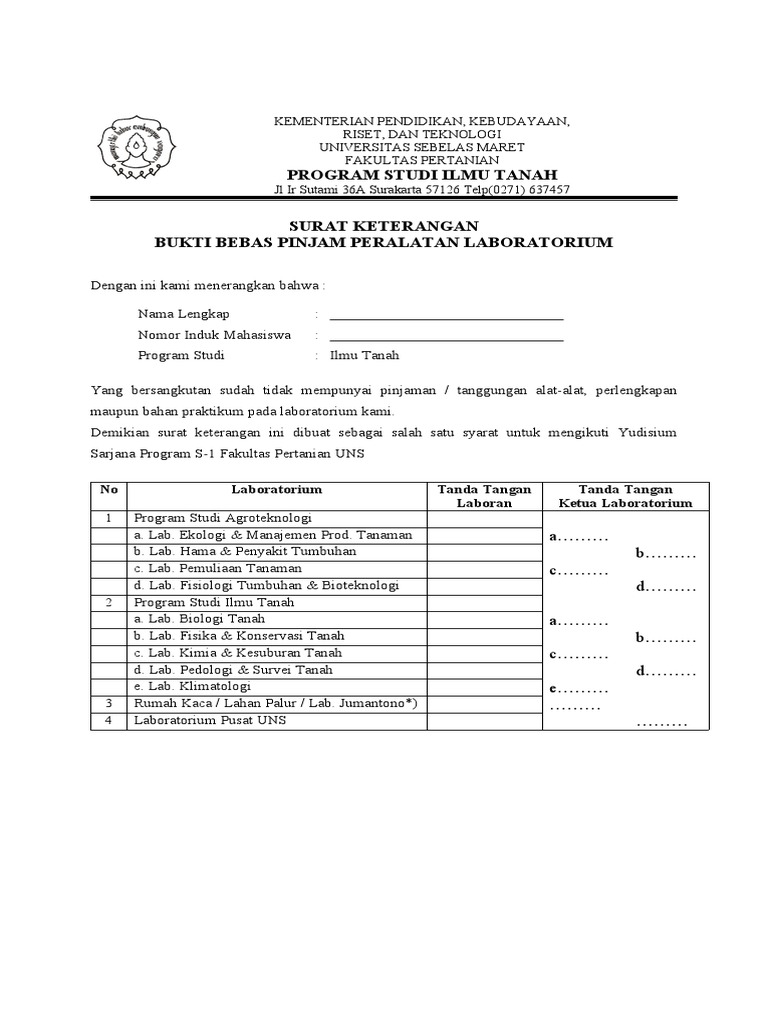 FORM BEBAS LAB | PDF