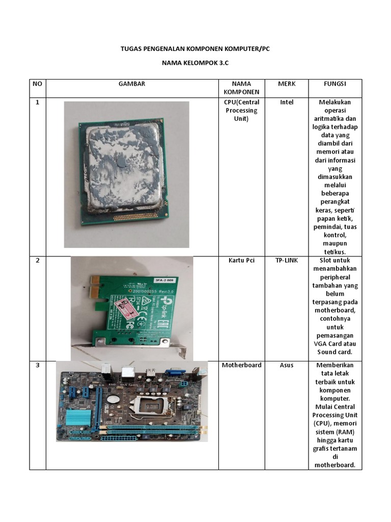 Tugas Komponen Komputer | PDF