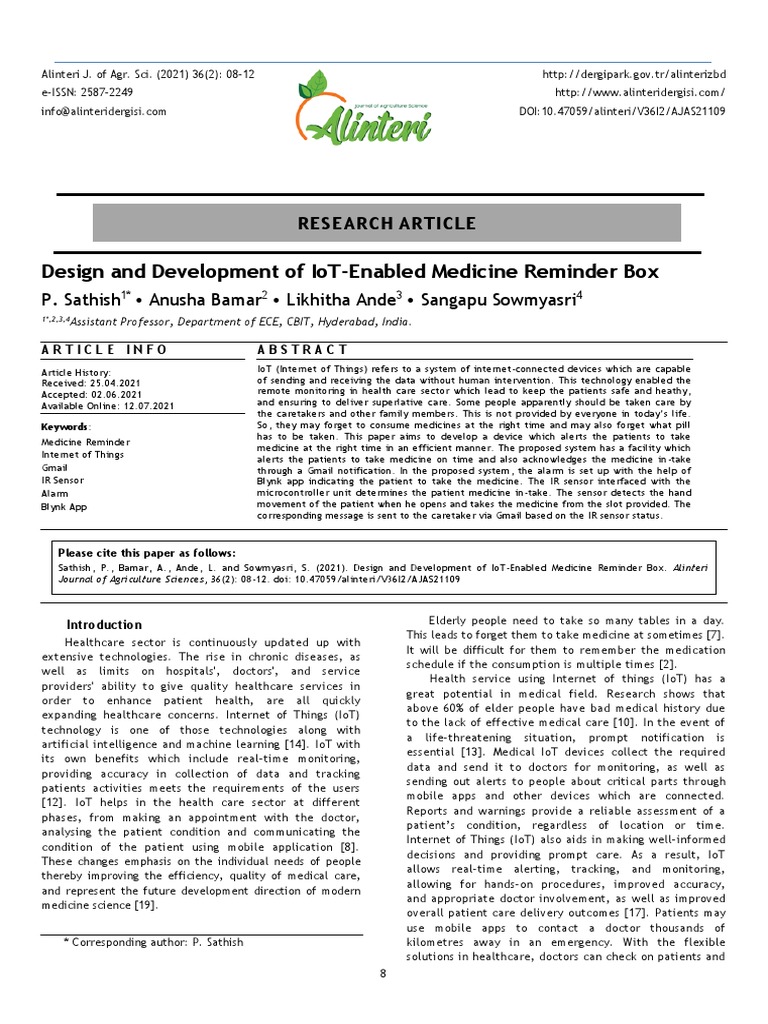 Research Journal Publication | PDF | Internet Of Things | Health Care