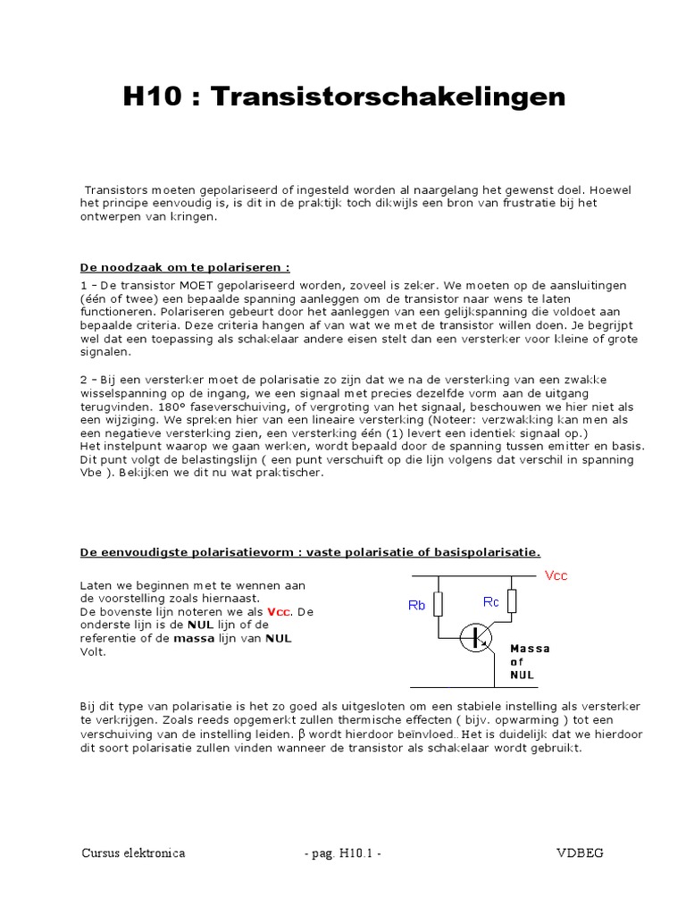 H10 Transistorenschakelingen | PDF