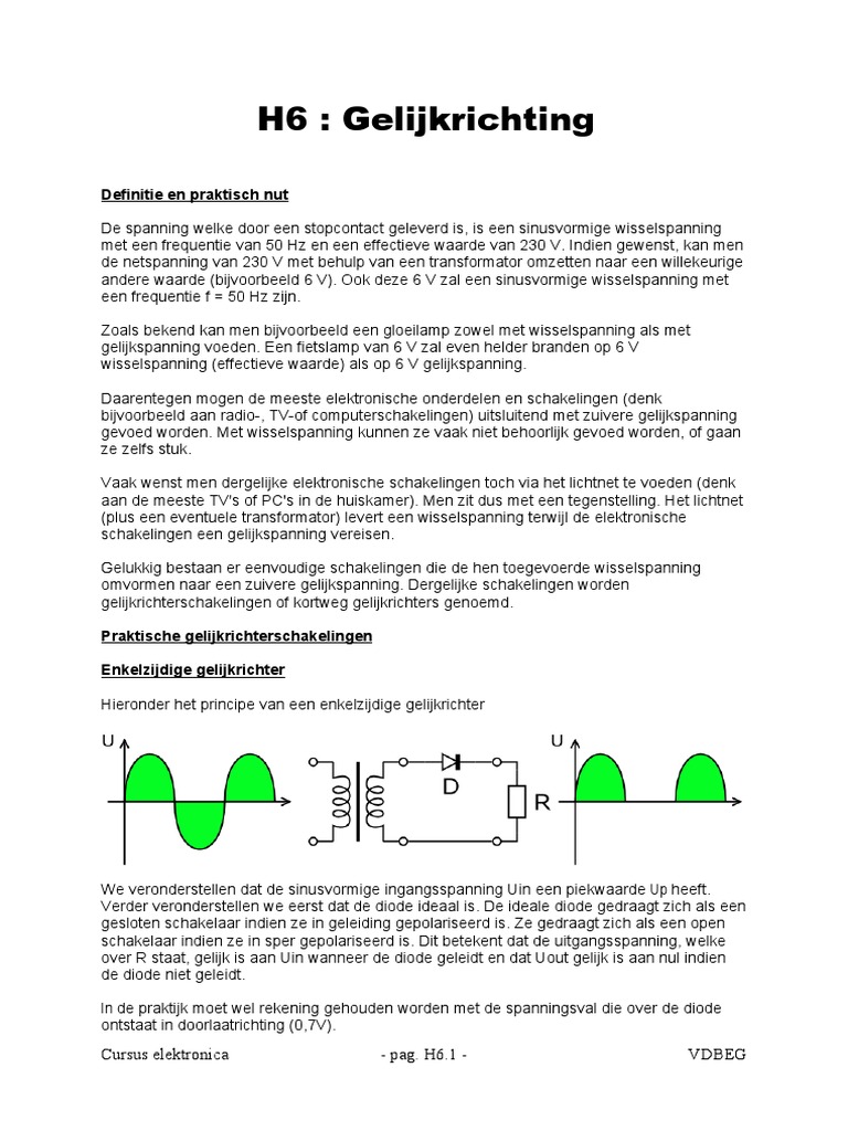 H6 Gelijkrichting | PDF