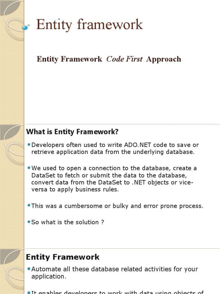 Entity Framework Pdf Entity Framework Databases