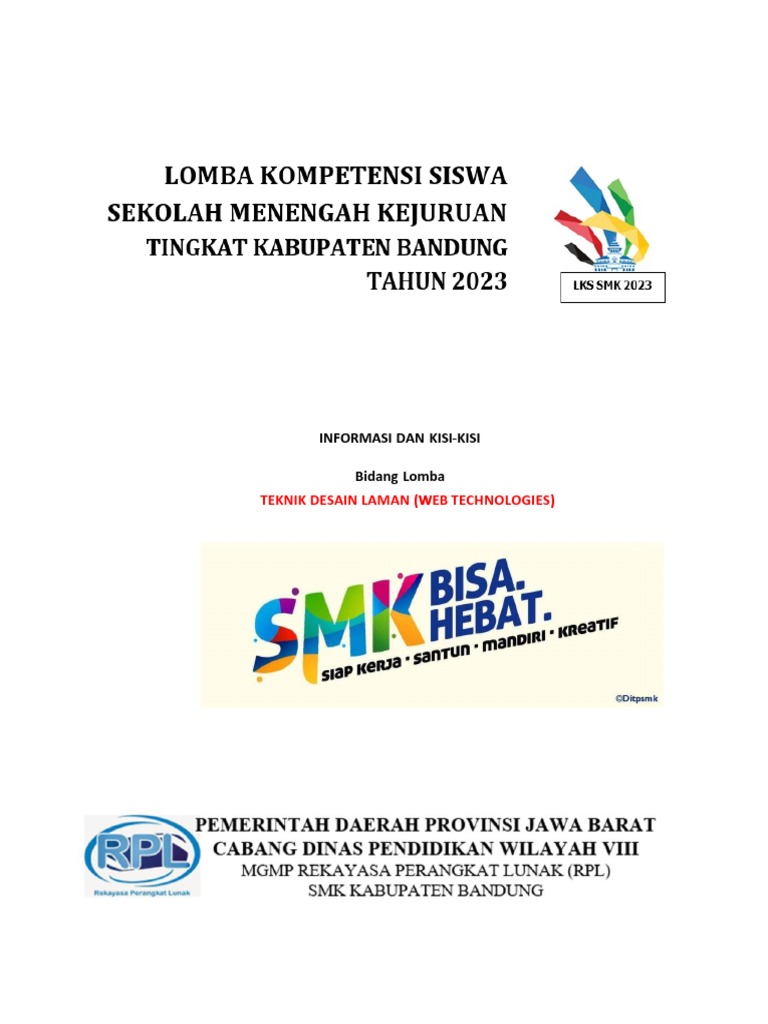 Soal Lks Web Technologies Kab Bandung 2023 Final | PDF | Komputer