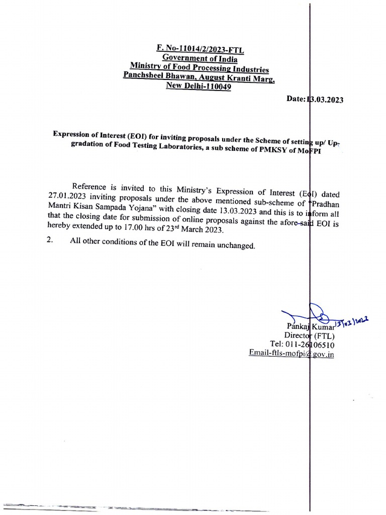 Eoi Extension Notice | PDF