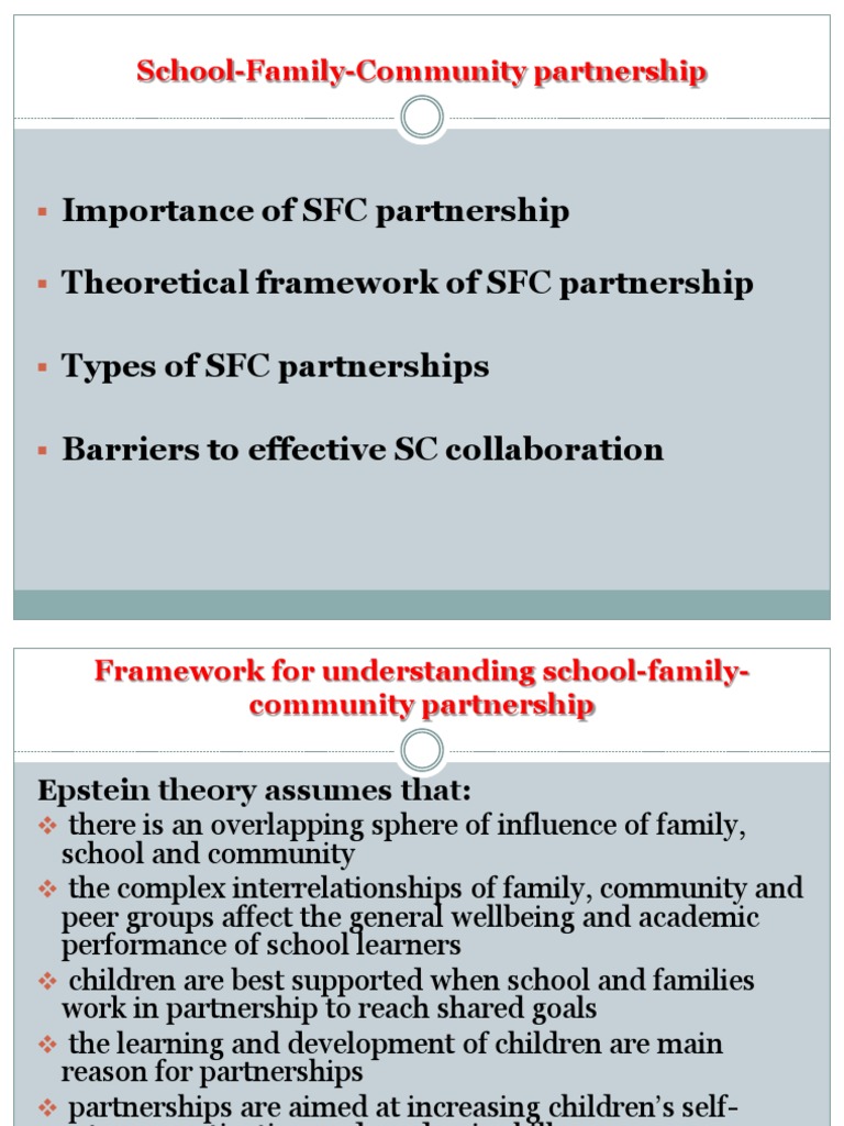 Enhancing School-Family-Community Partnerships | PDF | Teachers | Community