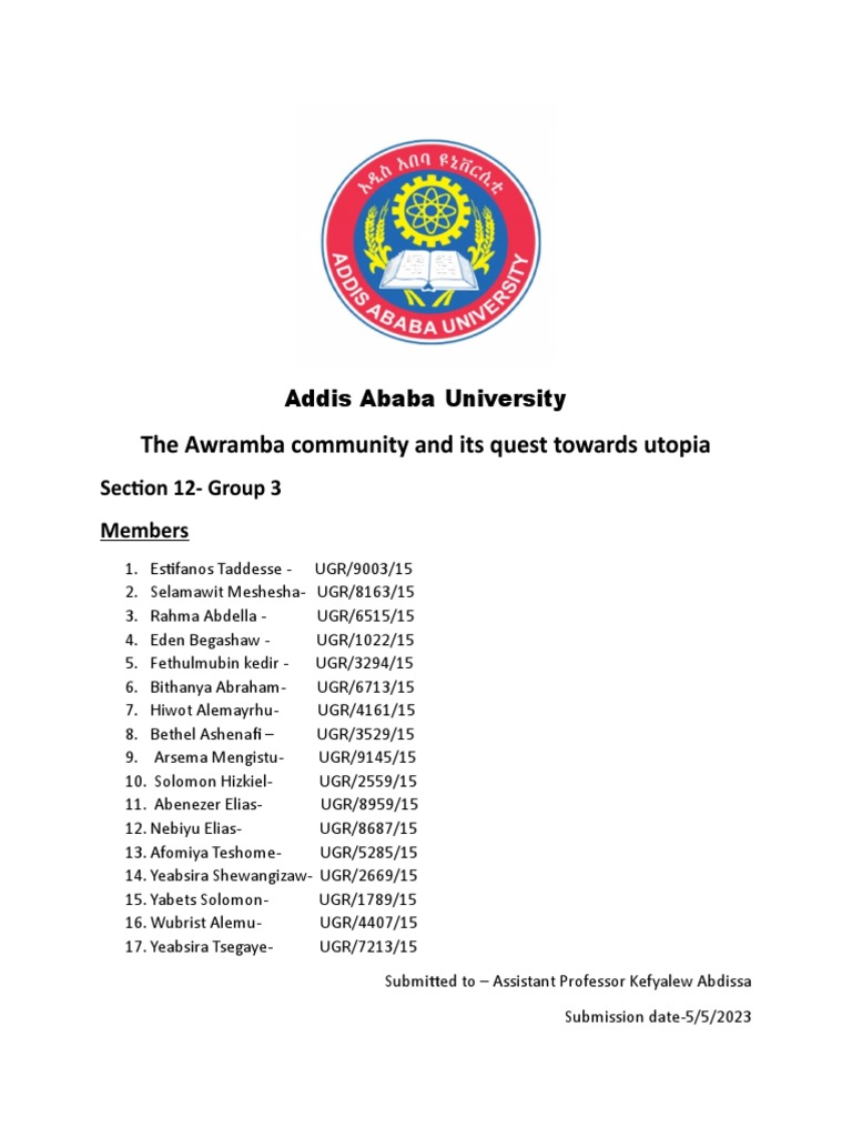 The Awramba Community - FLEn 1011 | PDF