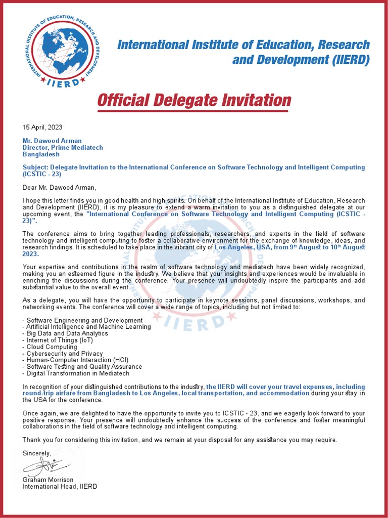 Invitation Letter | PDF | Computing | Internet Of Things