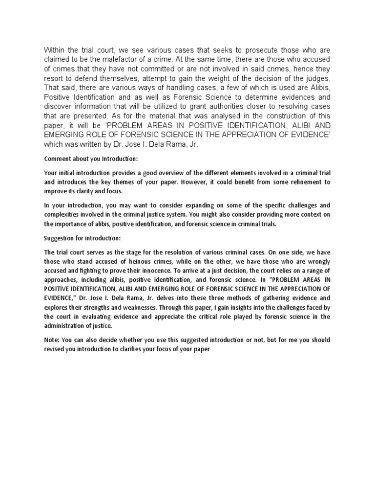 Positive Identification Alibi | Download Free PDF | Witness | Testimony