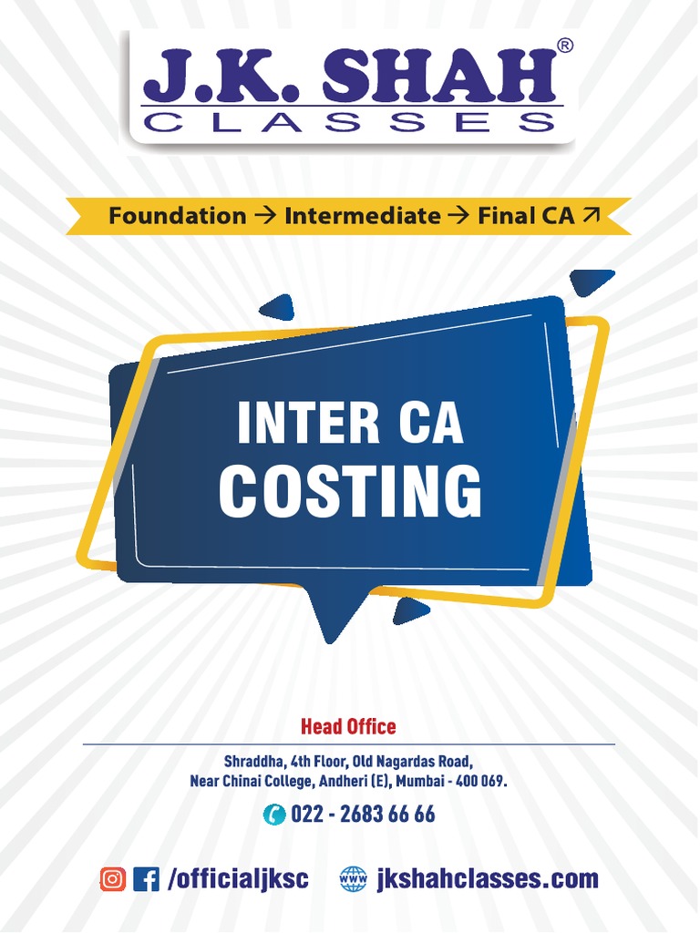 Costing Study Material Overview | PDF | Cost | Cost Accounting