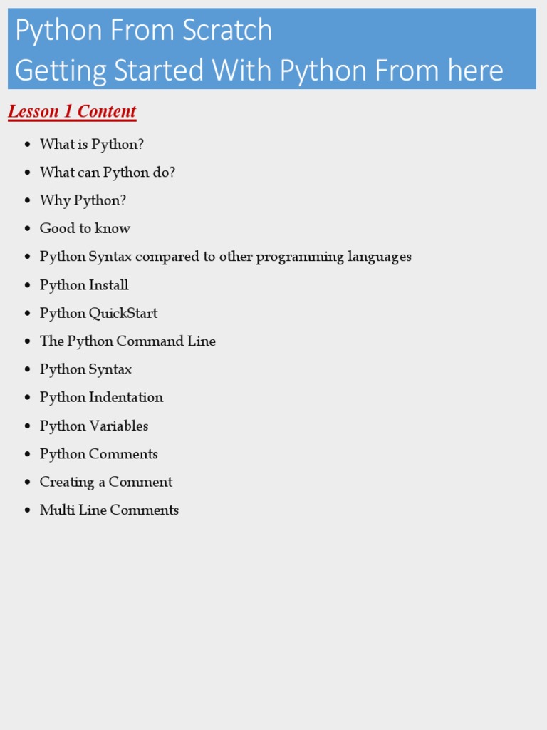 Python Lesson 1 | PDF | Python (Programming Language) | Command Line Interface