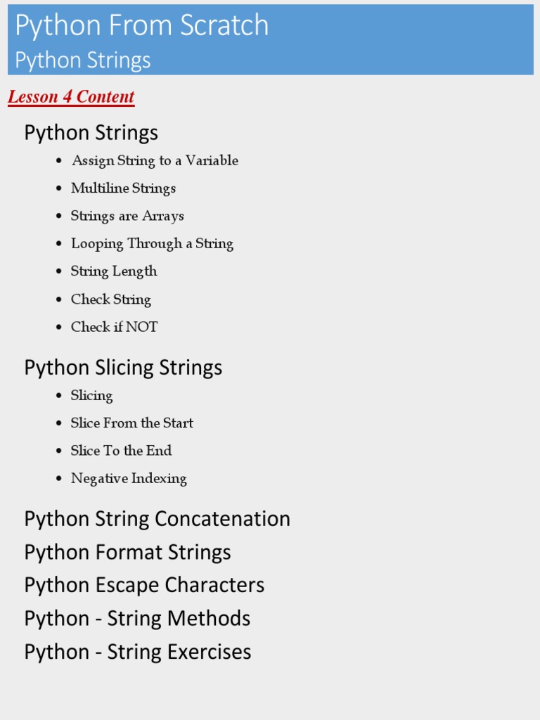 Python Lesson 4 | Download Free PDF | String (Computer Science) | Control Flow