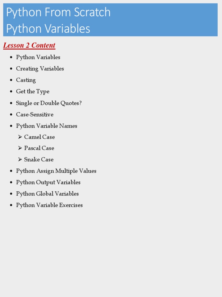 Python Lesson 2 | PDF | Variable (Computer Science) | Reserved Word