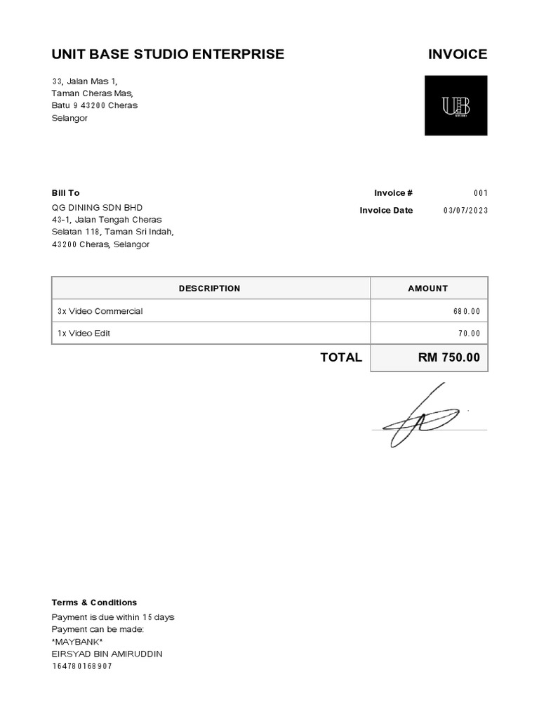 001 QG Dining SDN BHD | PDF