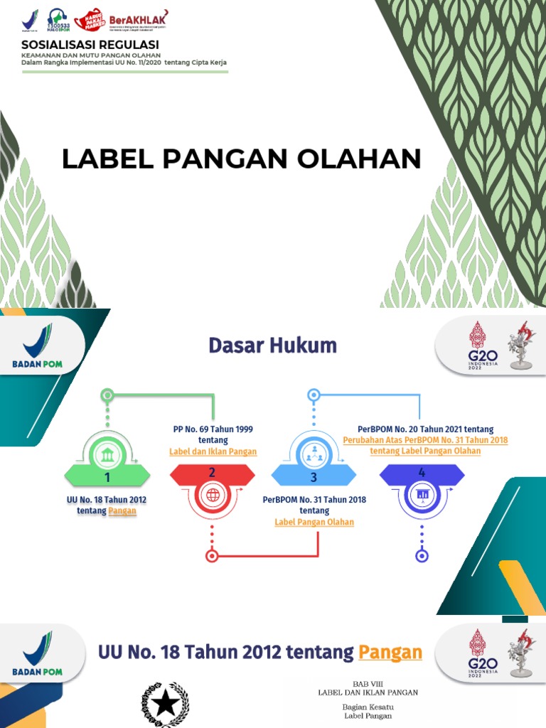 Regulasi Label Pangan Olahan BPOM | PDF