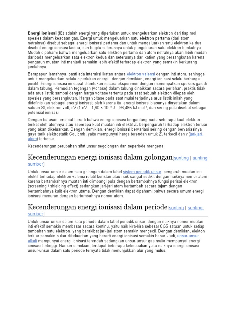 Energi Ionisasi: Konsep dan Kecenderungan | PDF | Metode & Bahan Ajar ...