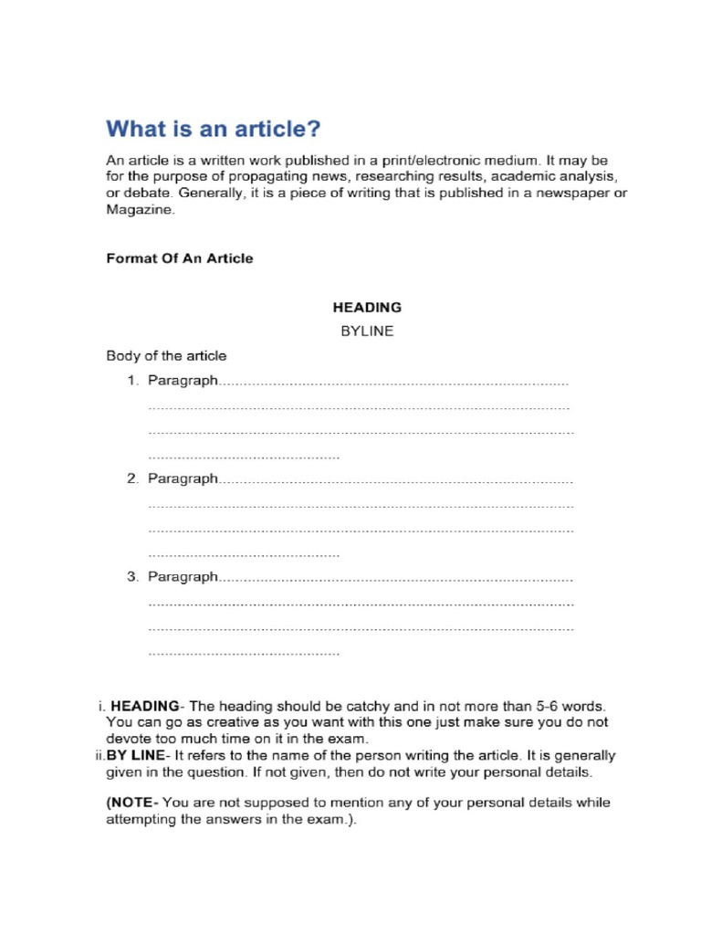 Article Writing | PDF