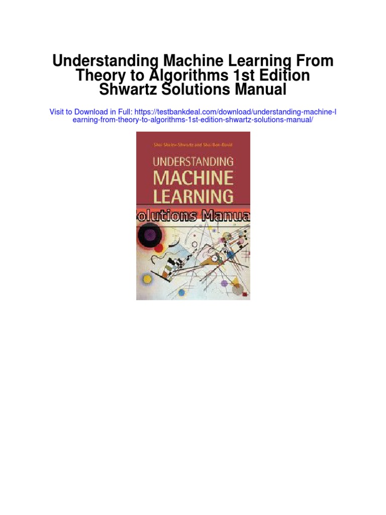 Understanding Machine Learning From Theory To Algorithms 1st Edition ...