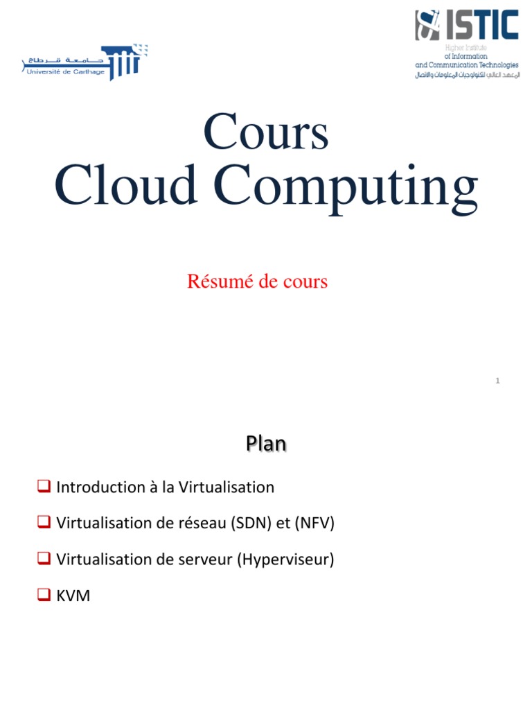 Cours Cloud Computing Résumé | PDF | Virtualisation | Machine virtuelle
