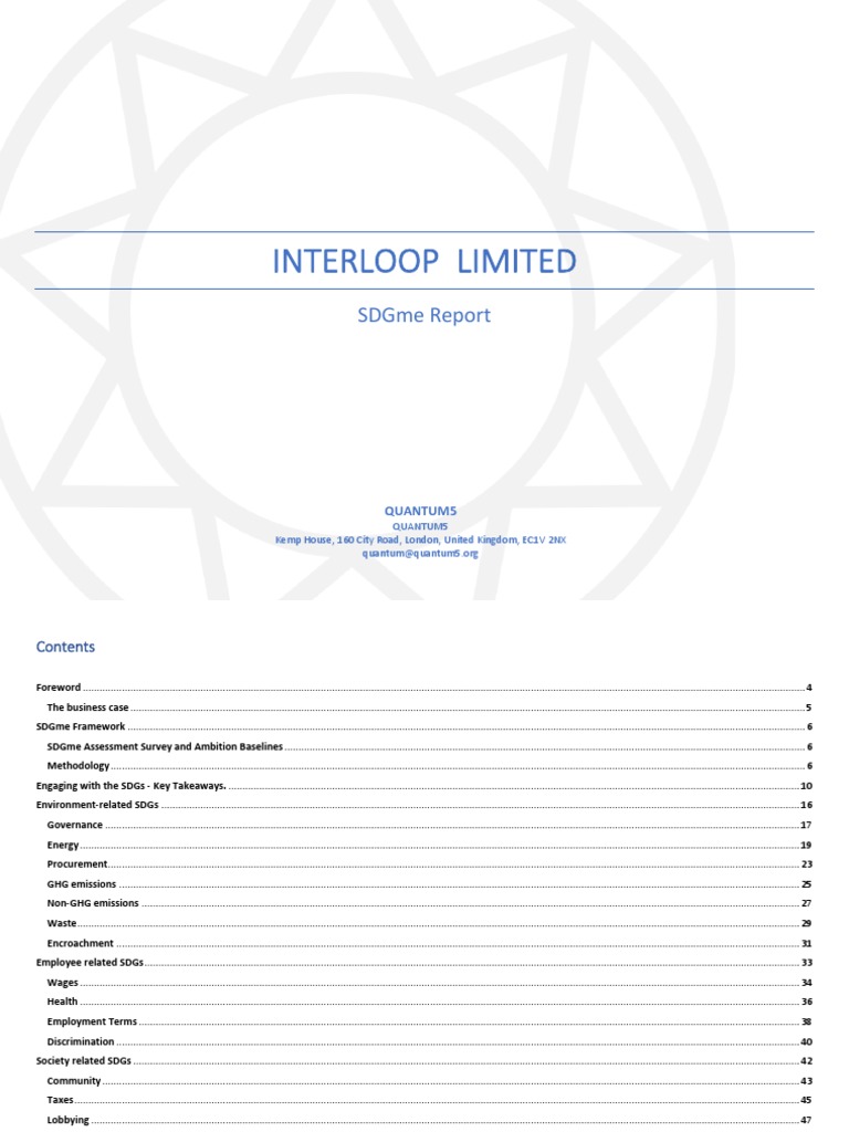 Interloop Sustainability Report Final | PDF | Sustainability | Efficient Energy Use
