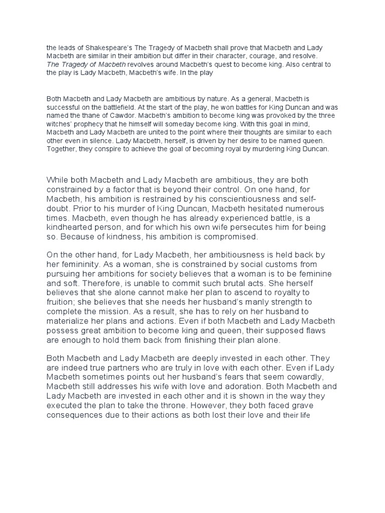 Macbeth Compare and Contrast | PDF | Macbeth