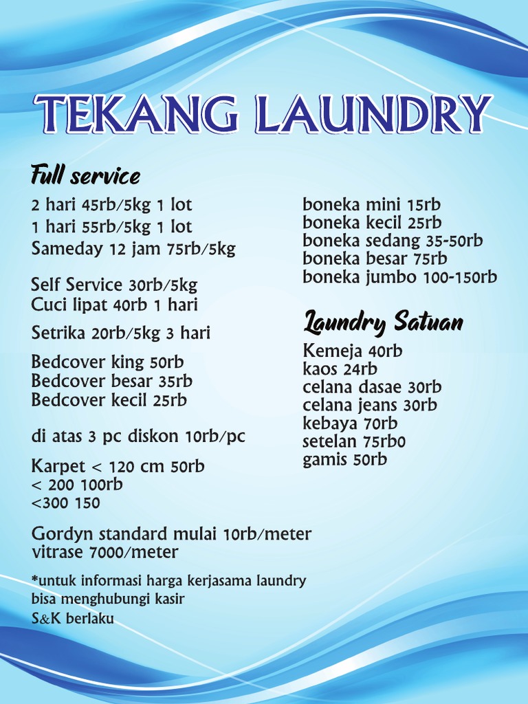 Menu Laundry | PDF