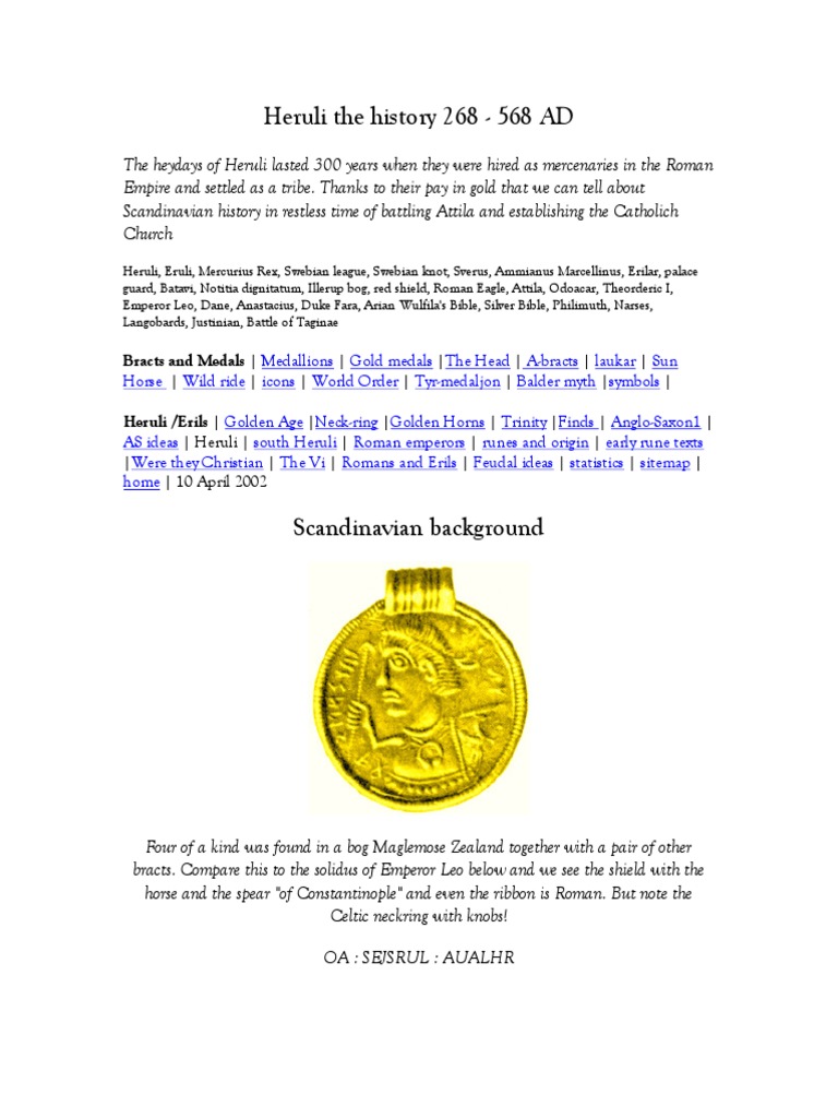 History of the Heruli Tribe (268-568 AD) | PDF | Ancient Europe | Late ...