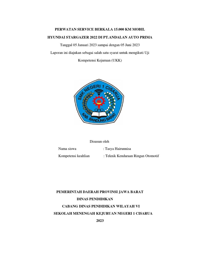 Laporan PKL Service Hyundai 15.000 KM | PDF