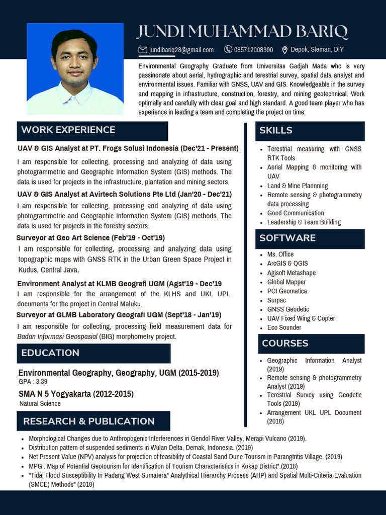 CV - Surveyor - Jundi Muhammad Bariq | PDF | Geographic Information ...