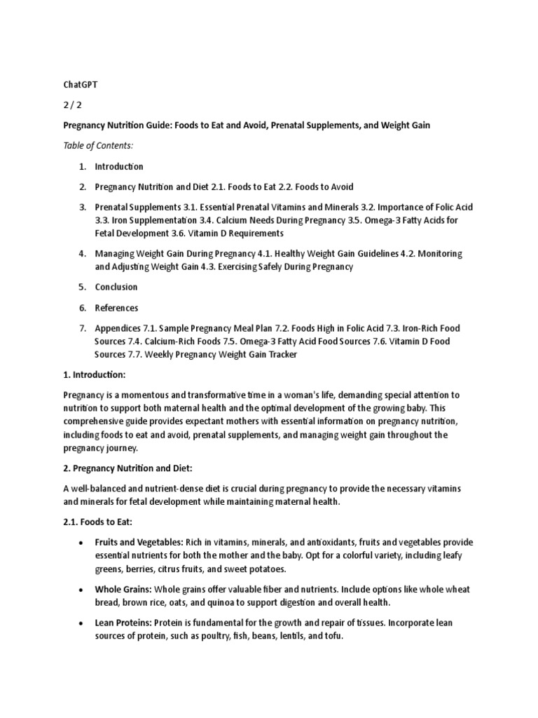 Chat GPT | PDF | Dietary Supplements | Foods