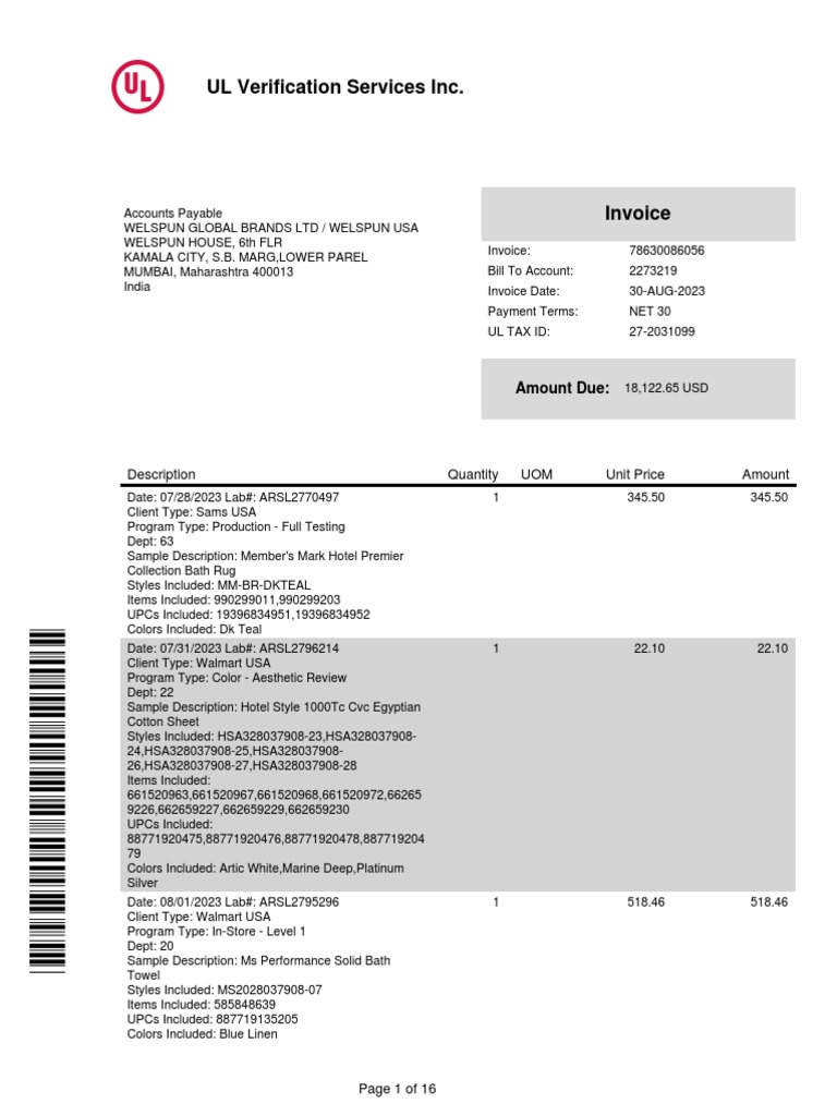 Invoice Number 78630086056 | PDF