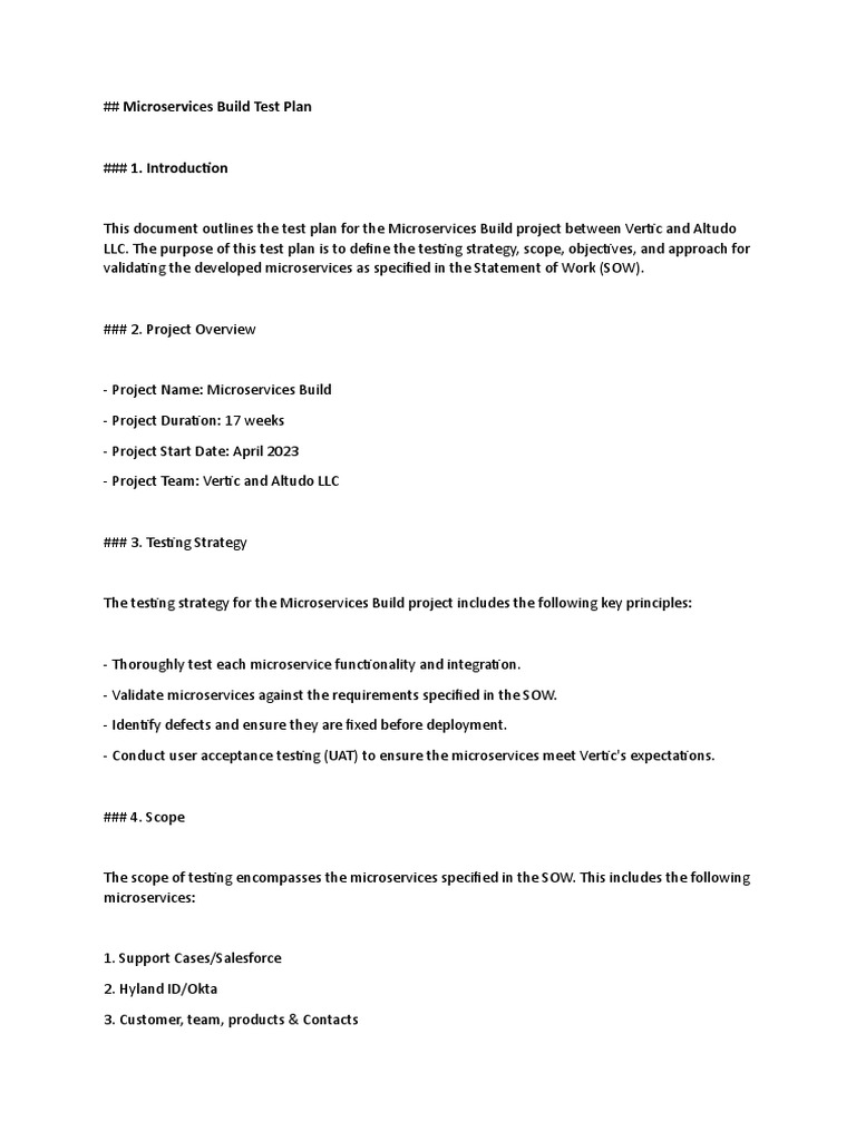 Microservices Build Test Plan | PDF | Computing | Information Technology