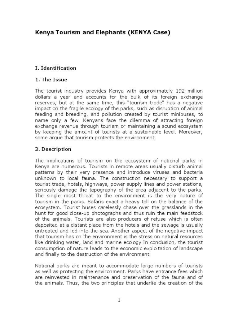 Kenya Tourism and Elephants - Case Study | PDF | Elephant | Tourism