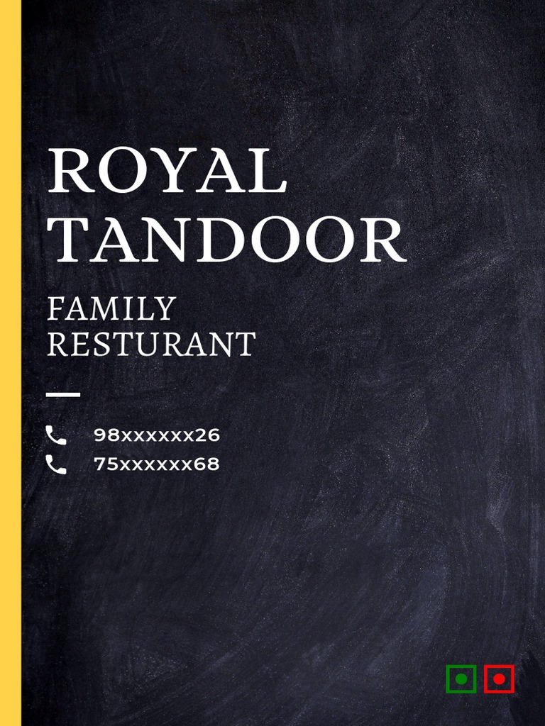 Royal Tandoor Menu | PDF