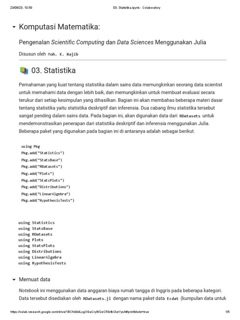 Statistika - Ipynb - Colaboratory | PDF
