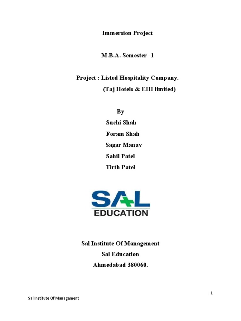 Immersion Project Final | PDF | Tourism | Hotel