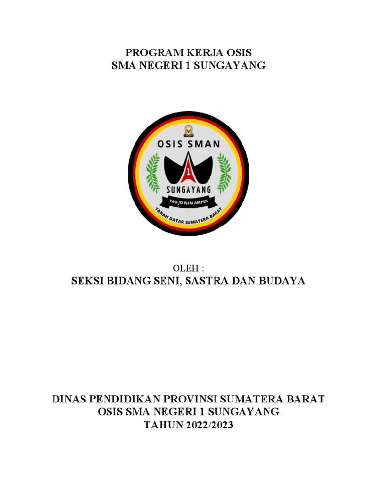 Program Kerja OSIS SMAN 1 Sungayang 2022/2023 | PDF