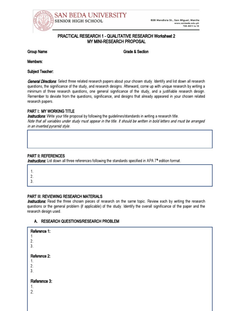 Mini Research Proposal Guidelines | PDF | Art