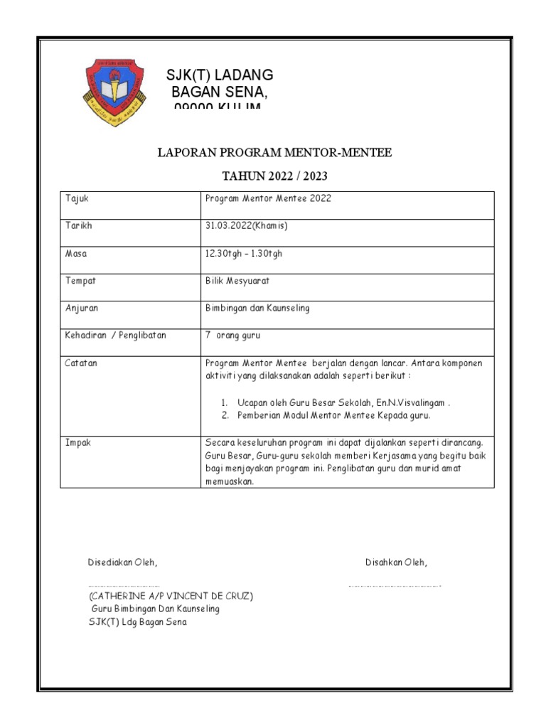 LAPORAN Mentor Mentee | PDF