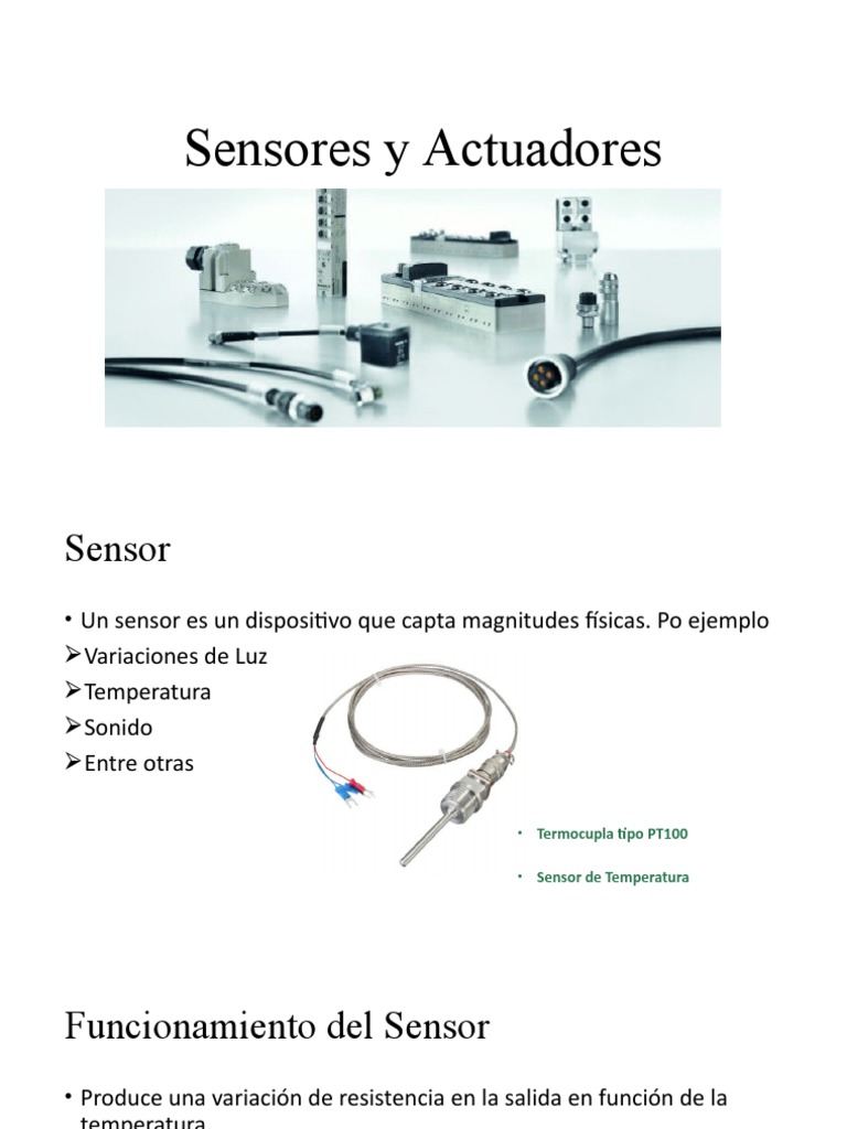 Presentaciones de Sensores y Actuadores | PDF | Solenoide | Sensor