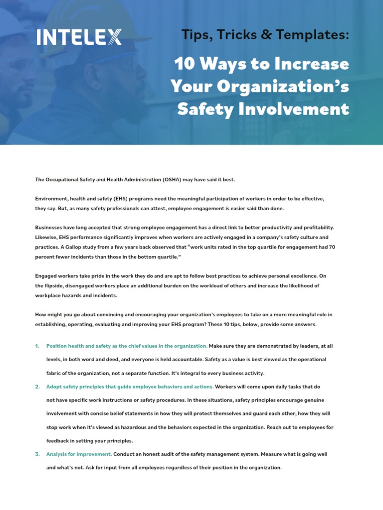 Boosting Safety Engagement Strategies | PDF | Occupational Safety And ...